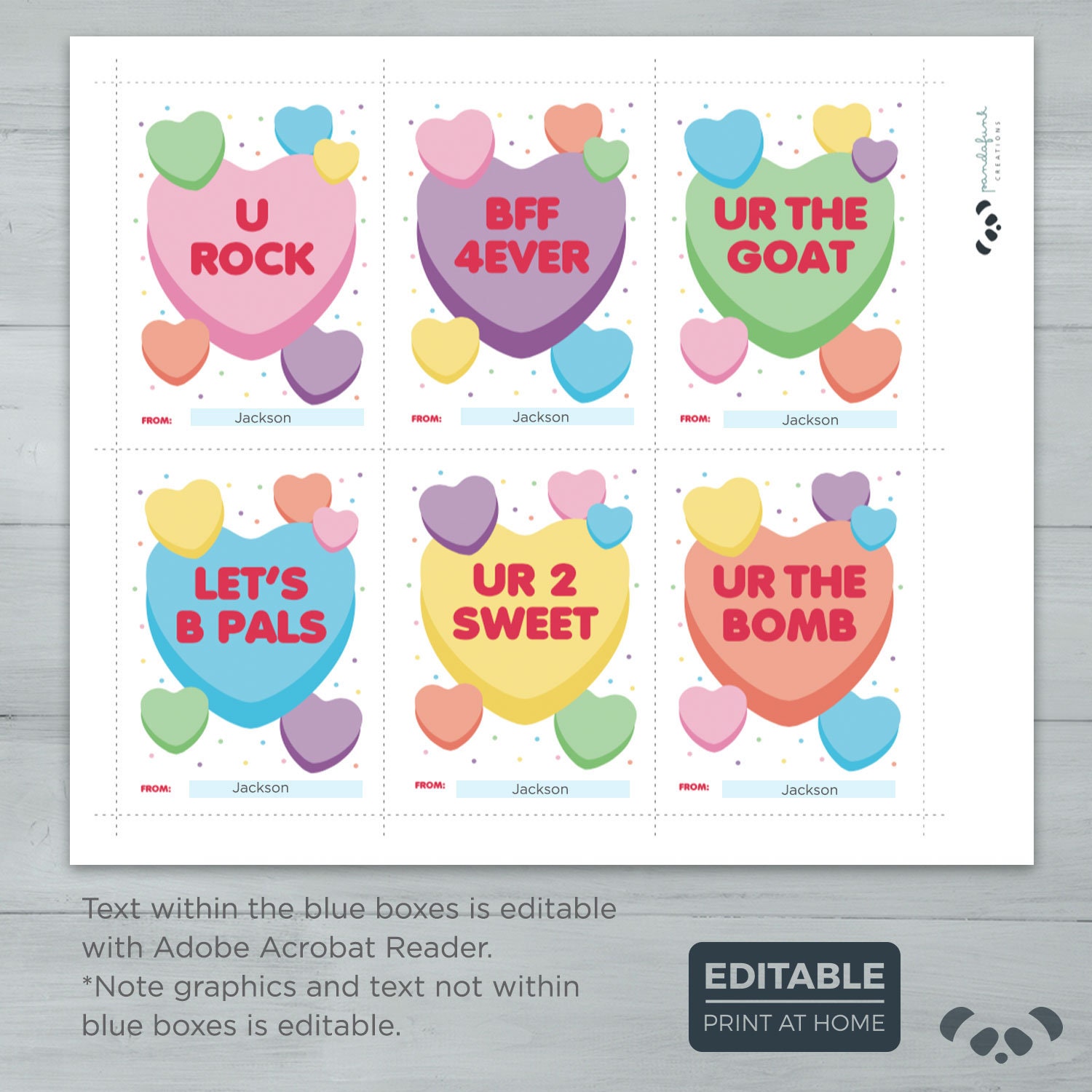 Kids Valentine Cards | Candy Conversation Hearts Valentines | Candy ...