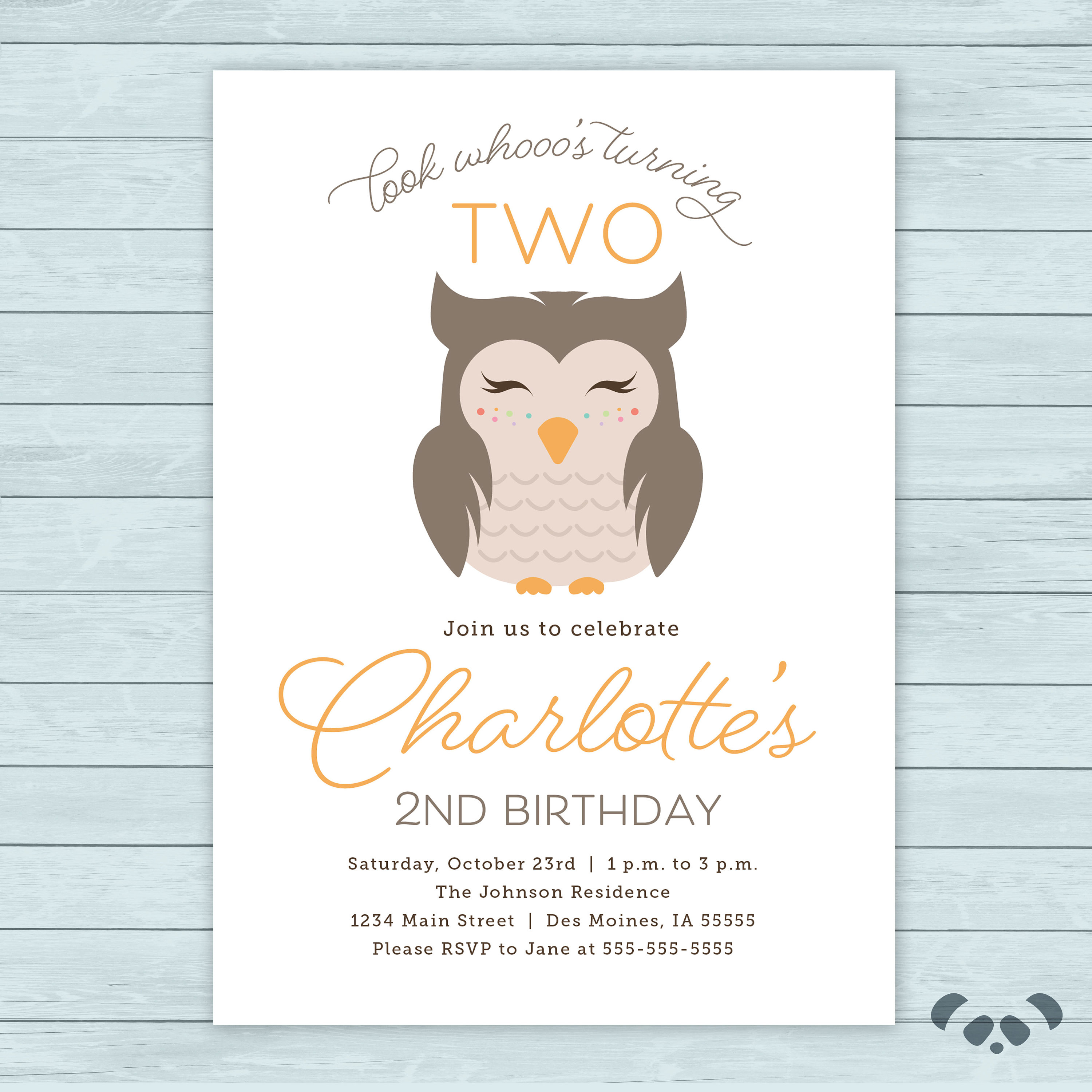 Owl Birthday Party Invitation Owl Invite Look Whooo's Turning Owl ...