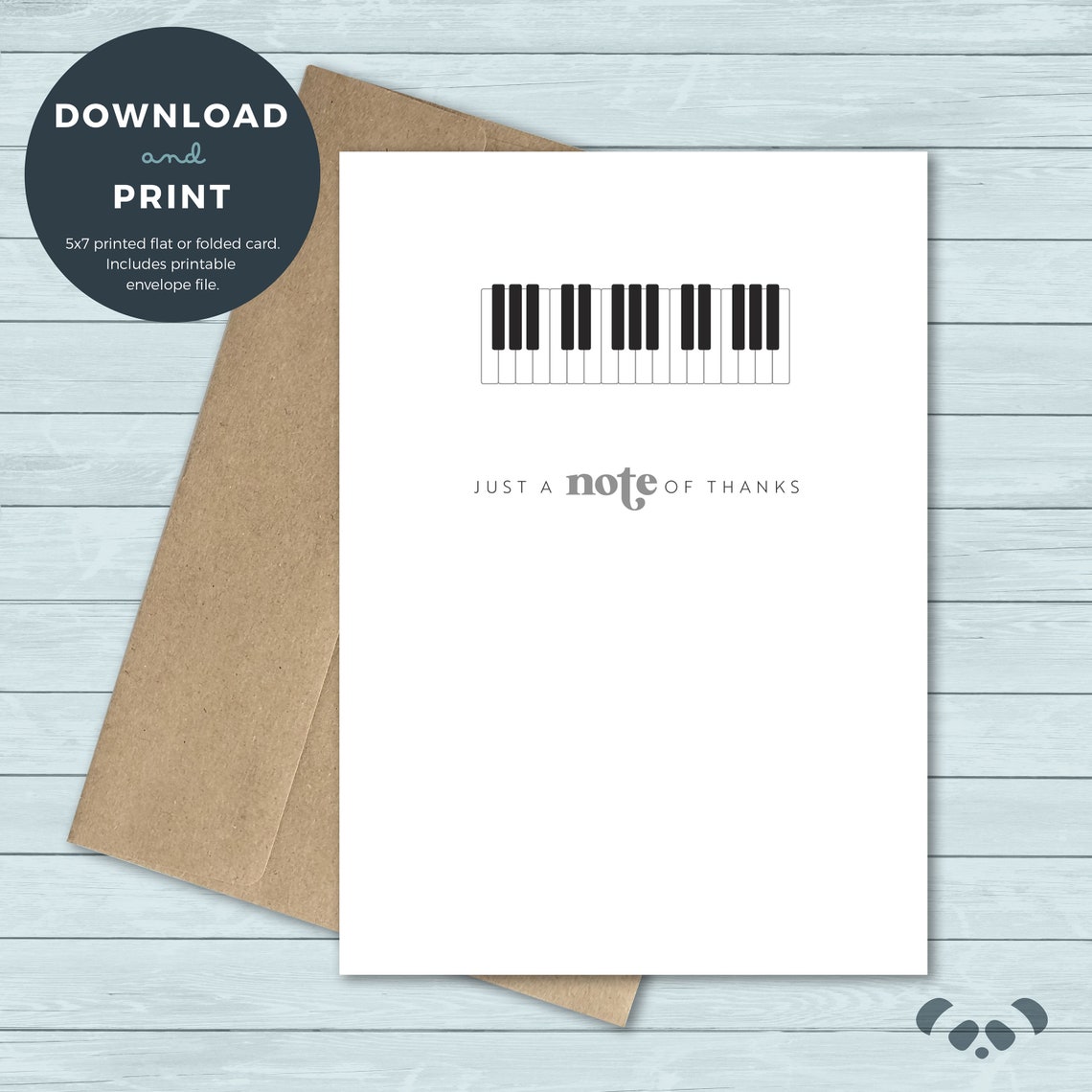 Printable Thank You Card Piano Music Teacher Thank You | Etsy