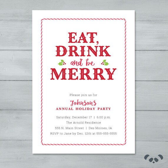 Eat Drink And Be Merry Invitation