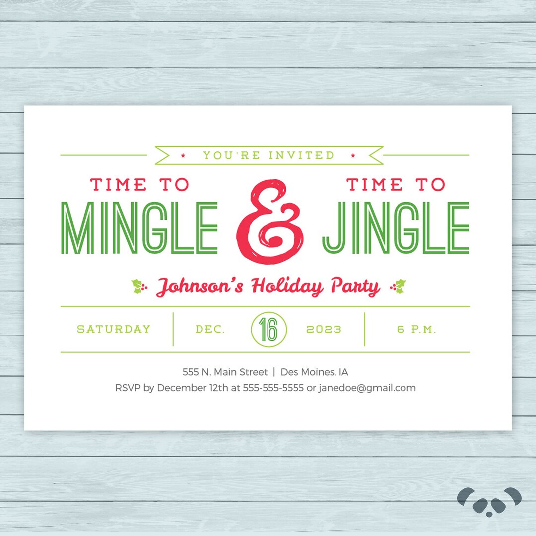 Time to Mingle, Time to Jingle Holiday Party Invitation | Christmas ...