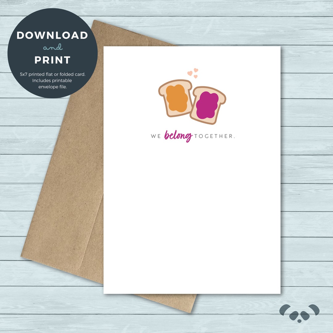 Printable Love Valentine's Day Anniversary Card | Peanut Butter & Jelly ...