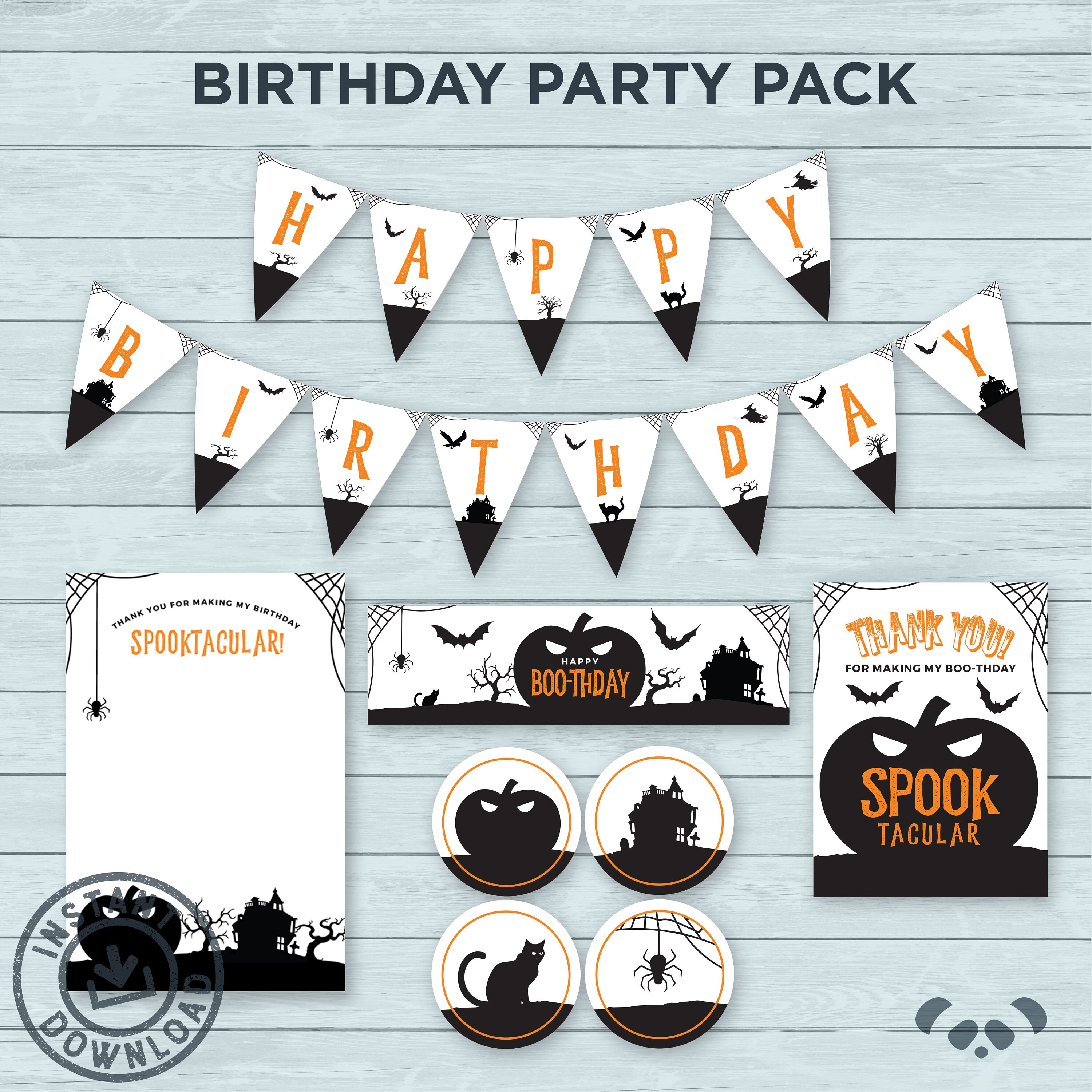 Printable Halloween Birthday Party Pack Instant Download - Etsy
