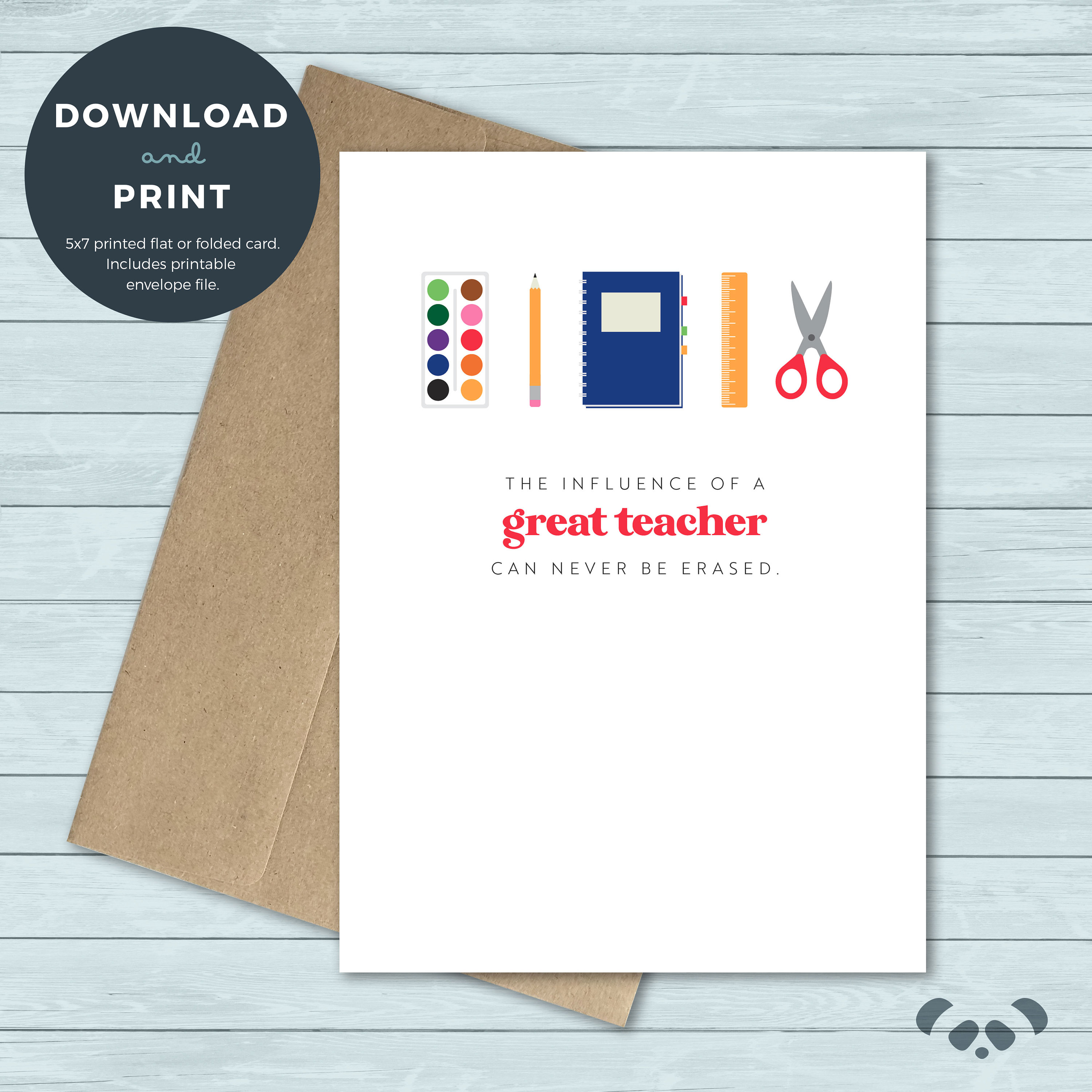 Printable Thank You Card Teacher School Supplies | Etsy