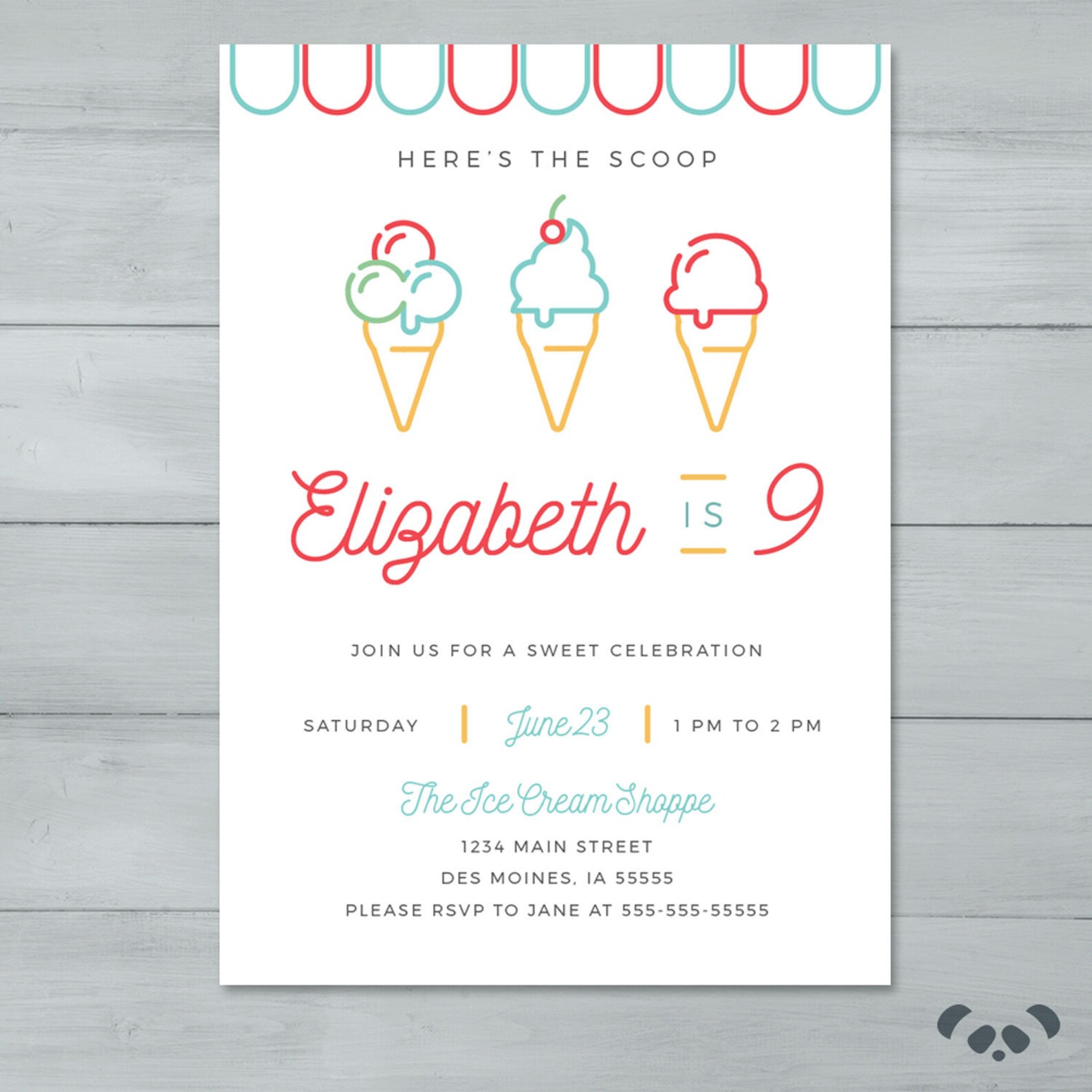 Ice Cream Birthday Invitation | Ice Cream Cone Invitation | Sweet ...