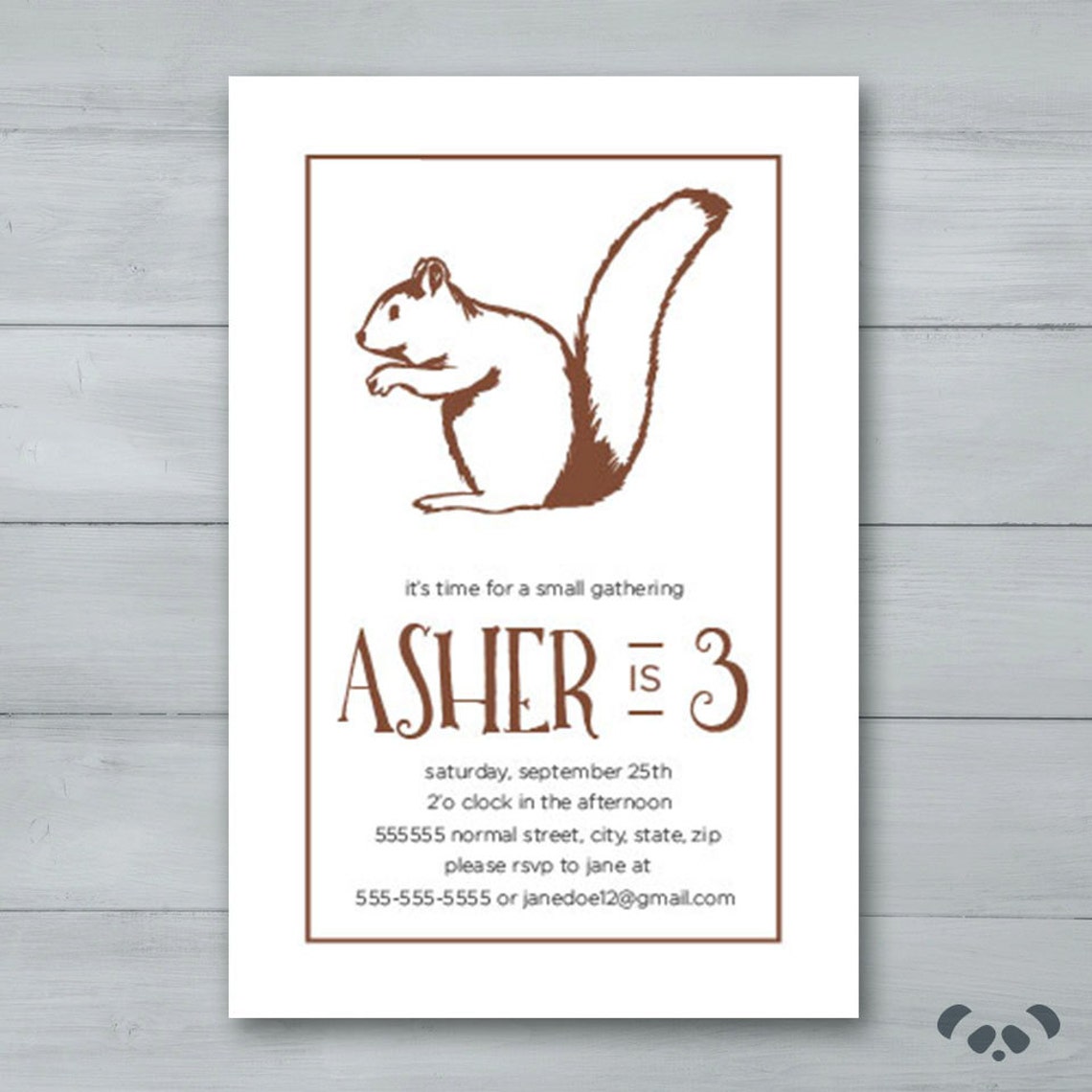 Squirrel Birthday Party Invitation Squirrel Party Invite | Etsy