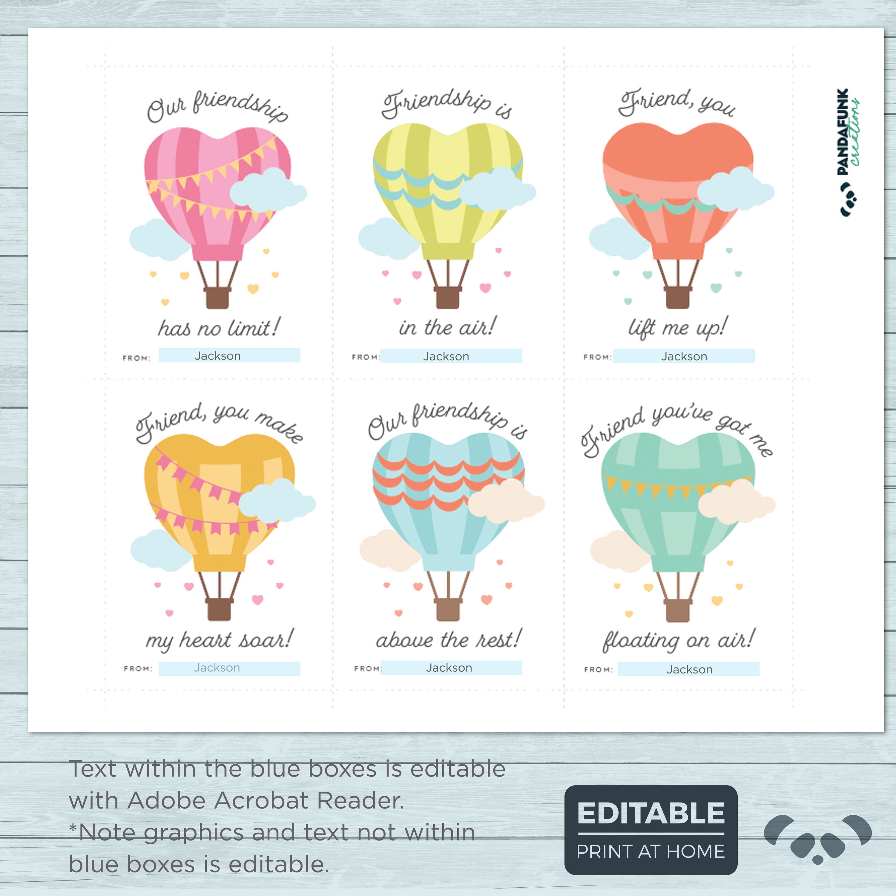 Kids Valentine Cards | Hot Air Balloon Valentines | Balloon, Clouds ...