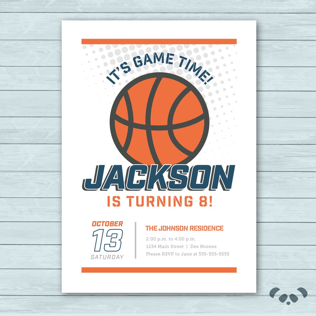 Basketball Birthday Party Invitation | Basketball Invite | Basketball ...