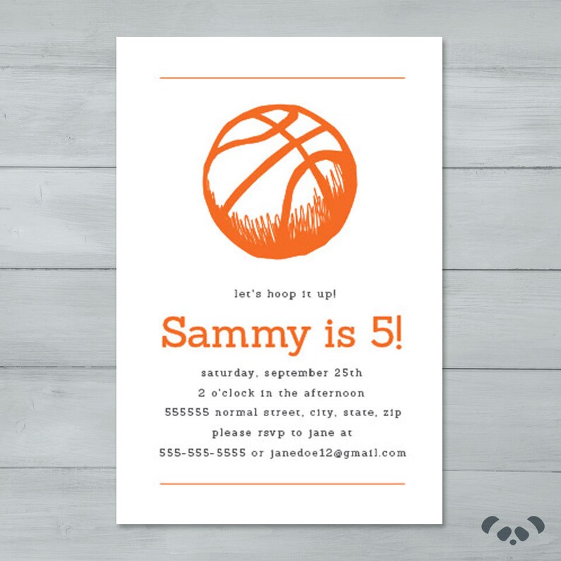Basketball Birthday Party Invitation Basketball Invite | Etsy