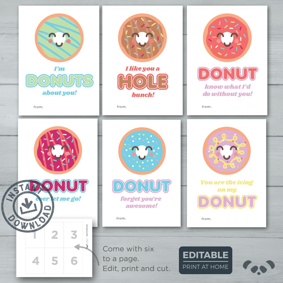 Kids Valentine Cards Donut Valentines Donut Doughnut - Etsy Canada