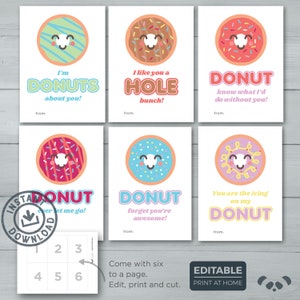 Kids Valentine Cards Donut Valentines Donut, Doughnut, Sprinkles ...