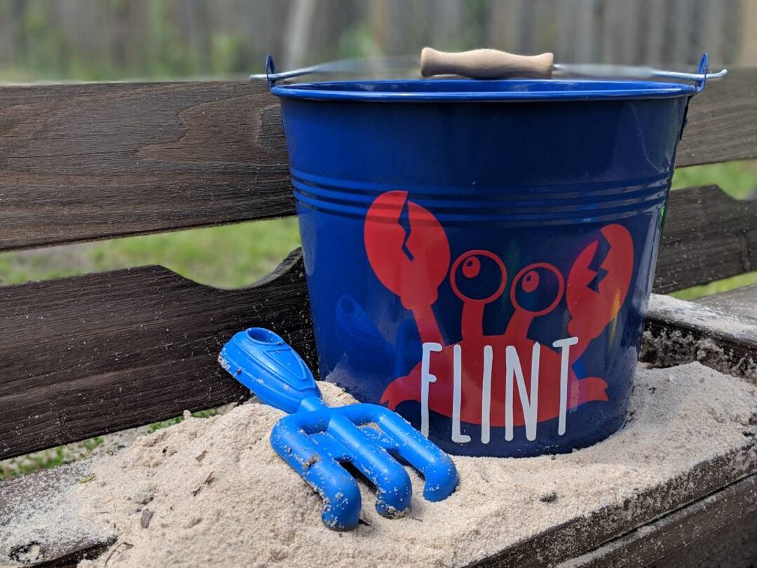 Custom Crab Beach Bucket Vinyl Decal - Etsy