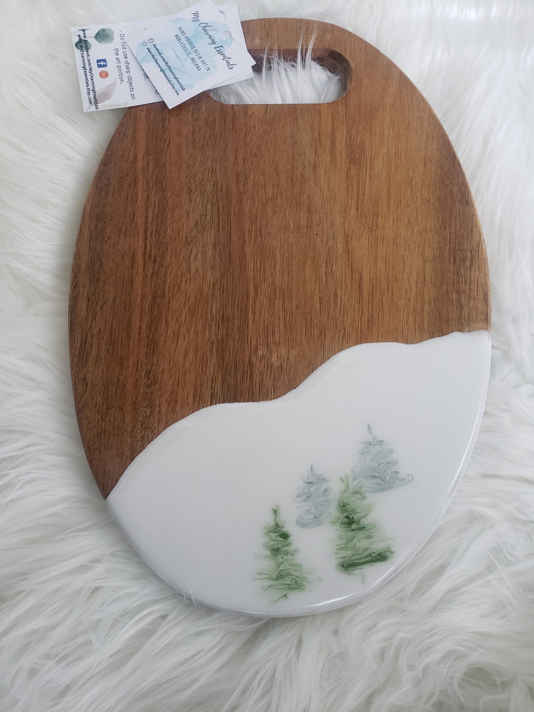 12x9 Snowy Pine Tree Wooden Serving Board, Small Pinetree Tray - Etsy