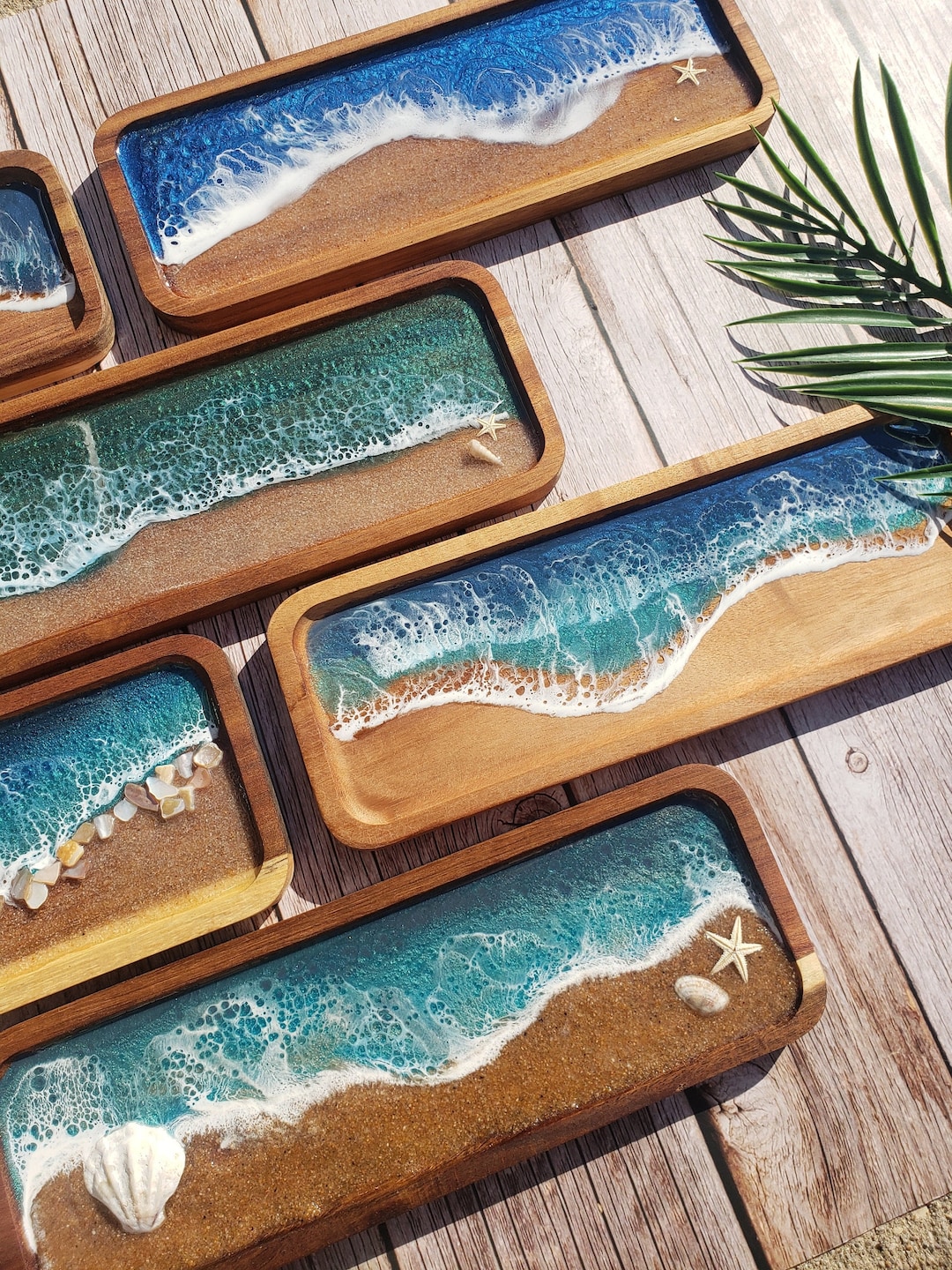 Small Wooden Ocean Trays, Decorative Wood Tray, Nautical Decor - Etsy
