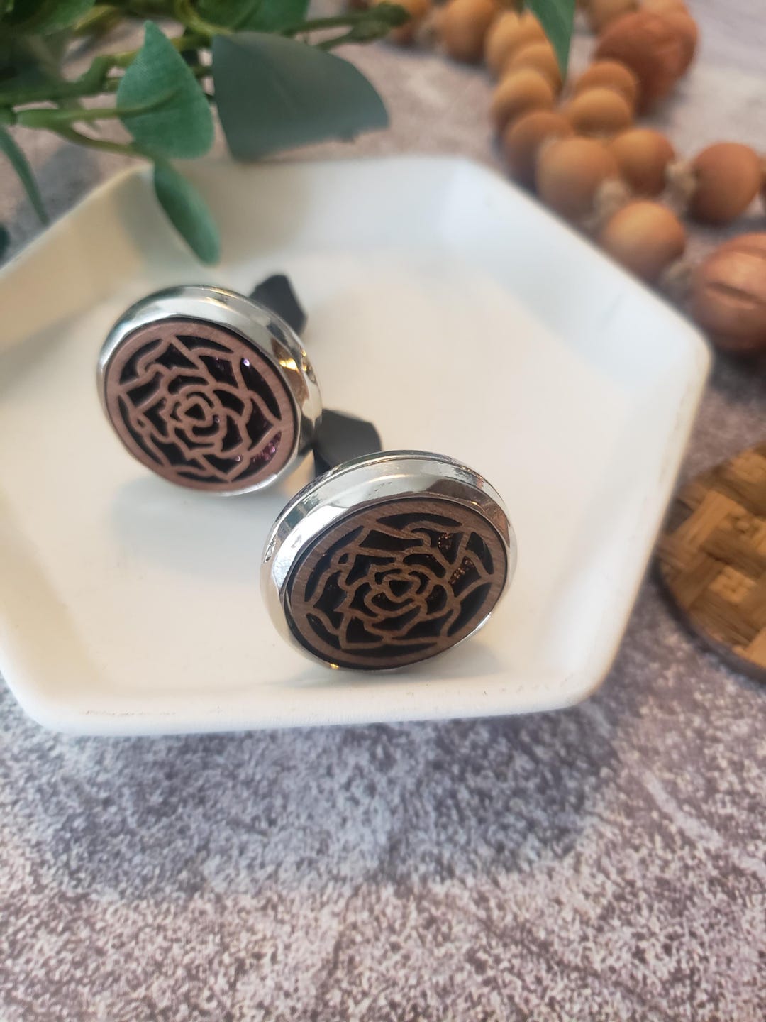 Beautiful Wood Car Vent Clip, Car Diffuser, Air Freshener, Auto ...