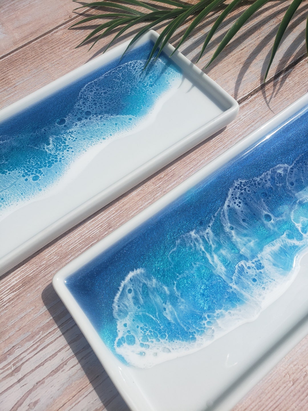 Small Ceramic Ocean Trays, Decorative Jewelry Tray, Beach Decor - Etsy