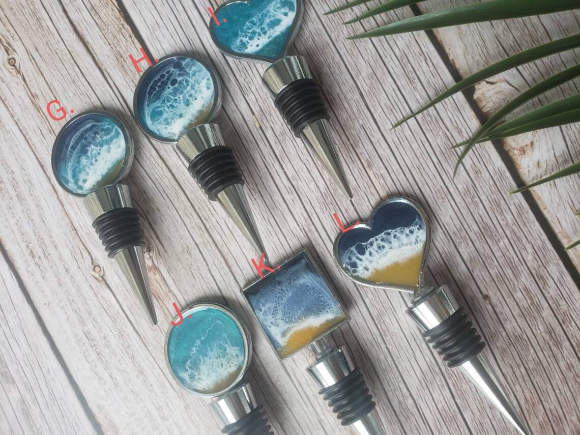 Ocean Waves Wine Stopper Nautical Decor Ocean Gift - Etsy