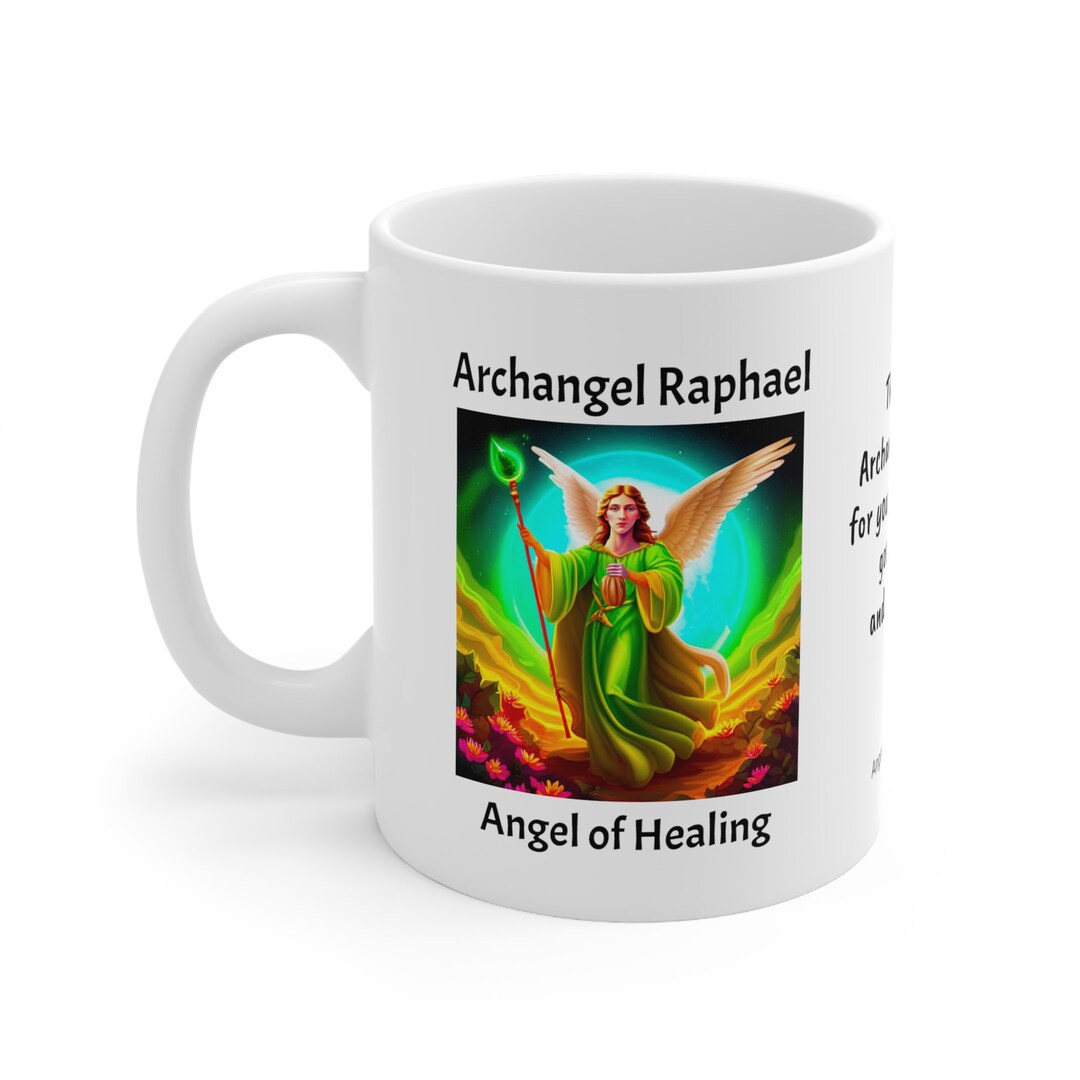 Archangel Raphael Mug Angel of Healing Item Heart Chakra Hospital Gift ...