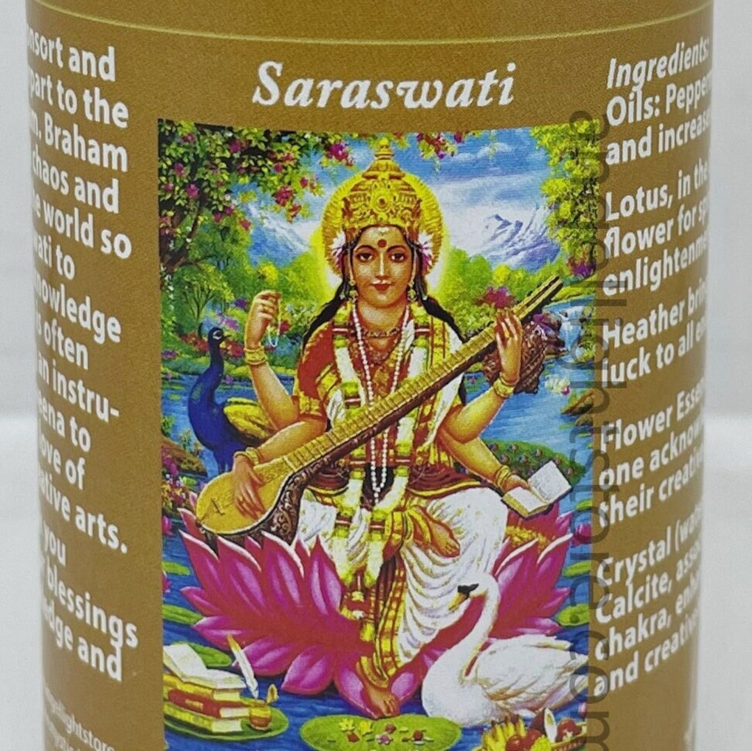 Saraswati Spray Aroma Mist Hindu Goddess Deity Goddess of Wisdom Gift ...