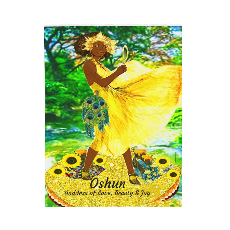Oshun Blanket Orisha Black Goddess Wall Art Tapestry Picture Wall ...