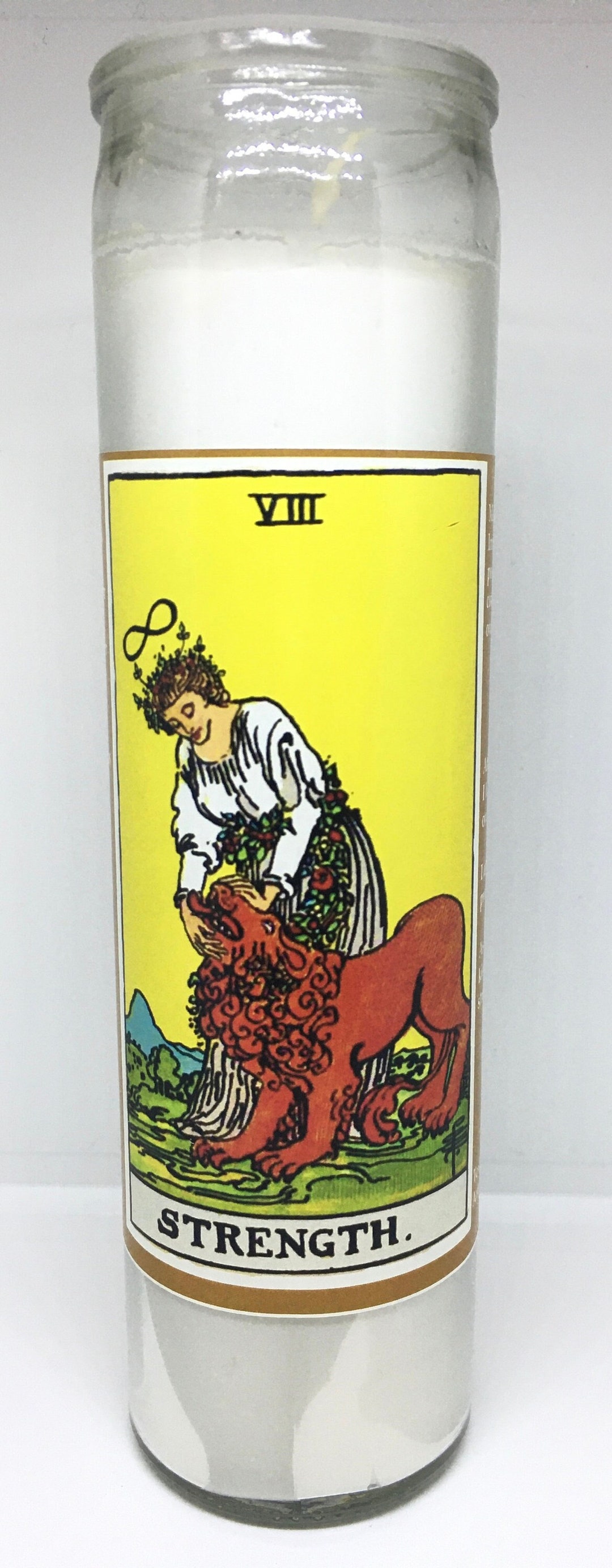 Tarot Strength Candle Oracle Card Rider Waite Image Spiritual ...