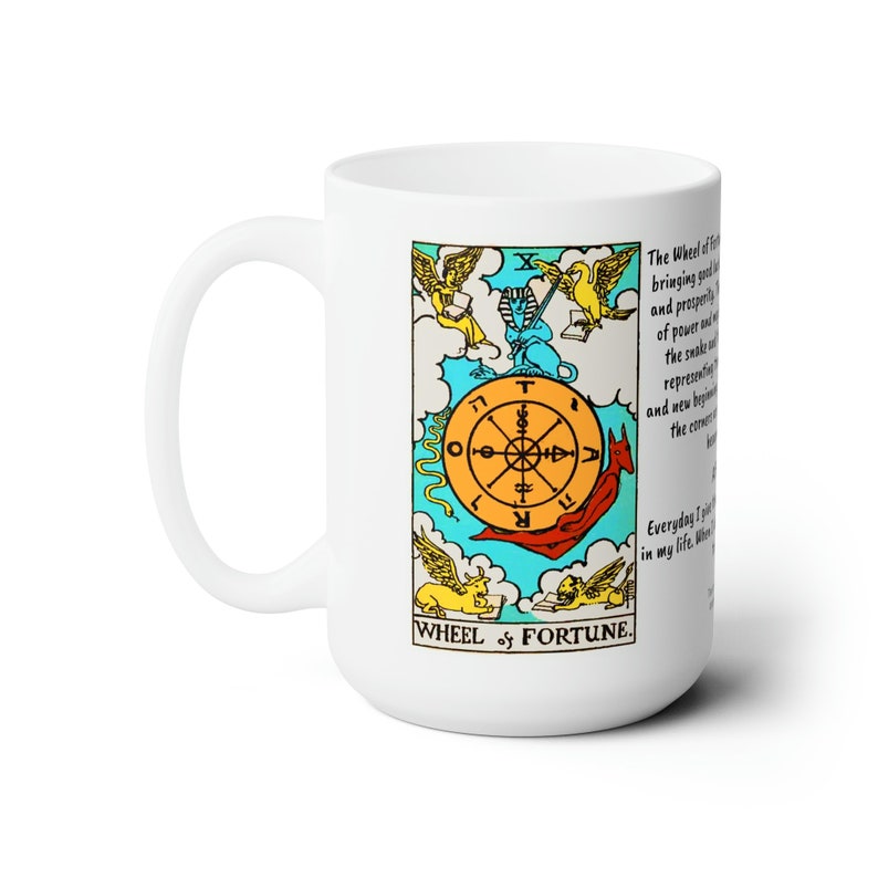 Wheel of Fortune Tarot Mug Oracle Card Rider Waite Image Spiritual ...