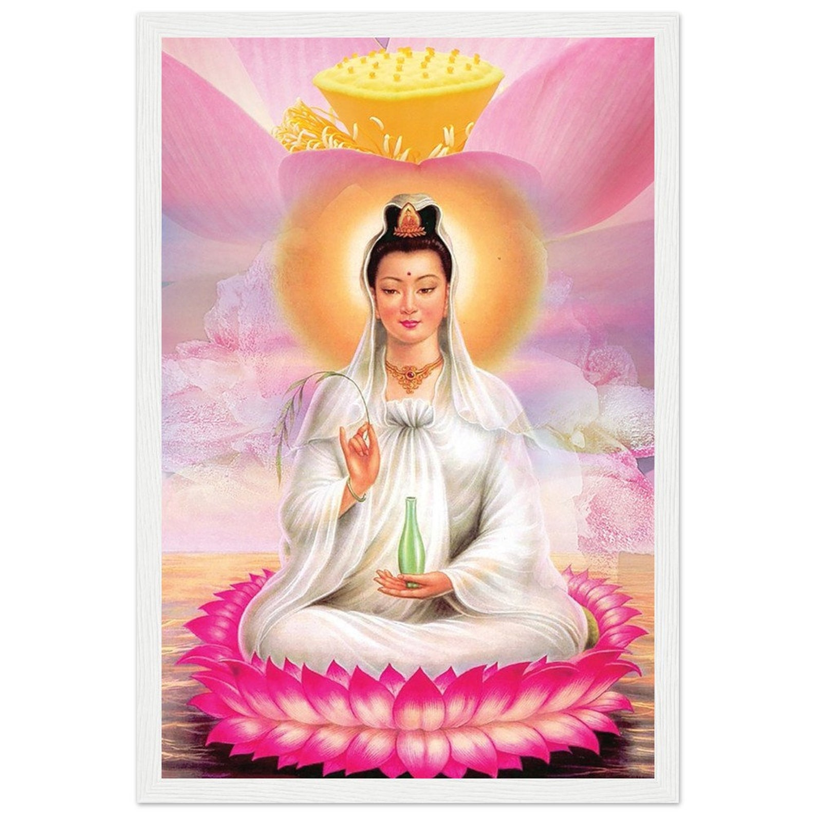 Quan Yin 12x18 Artwork Spiritual Deities Chinese Goddess Religious Wall ...