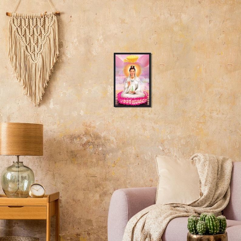 Quan Yin 12x18 Artwork Spiritual Deities Chinese Goddess Religious Wall ...