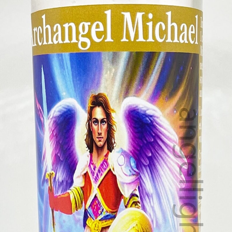 Archangel Michael Candle Angel of Protection Strength Shield Blue White ...