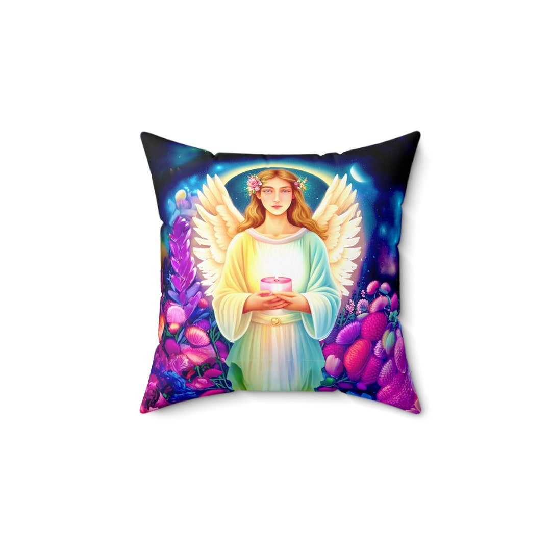 Guardian Angel Pillow Home Decor Spiritual Art Religious Gift ...