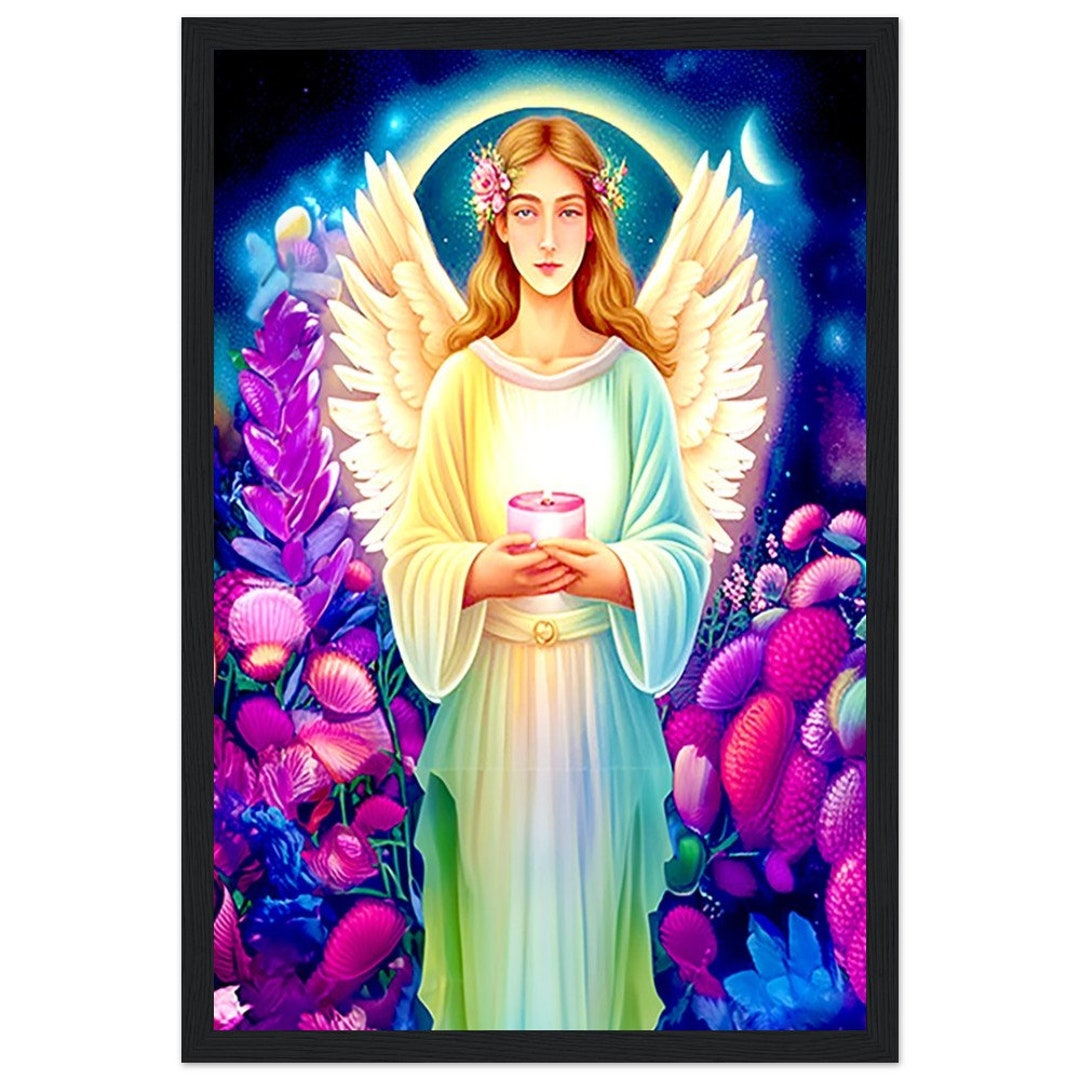 Guardian Angel 12x28 Artwork Spiritual Deities Angel Wall Art Frame ...