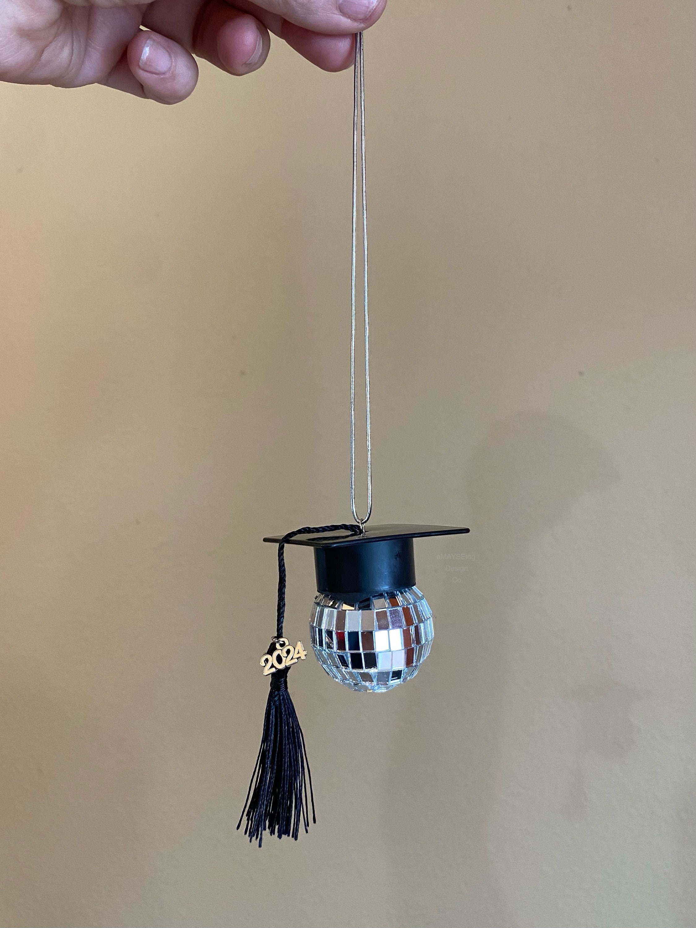 Customizable Graduation Cap Disco Ball Mirrorball Rearview Mirror Car ...