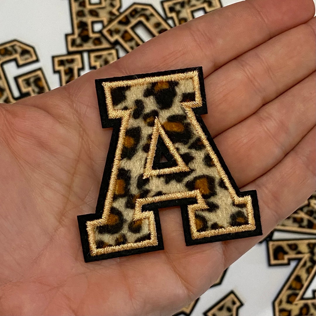 Leopard Cheetah Letter Initial Iron on Patch | Embroidery Patches | Sew on Appliqué | Trucker ...