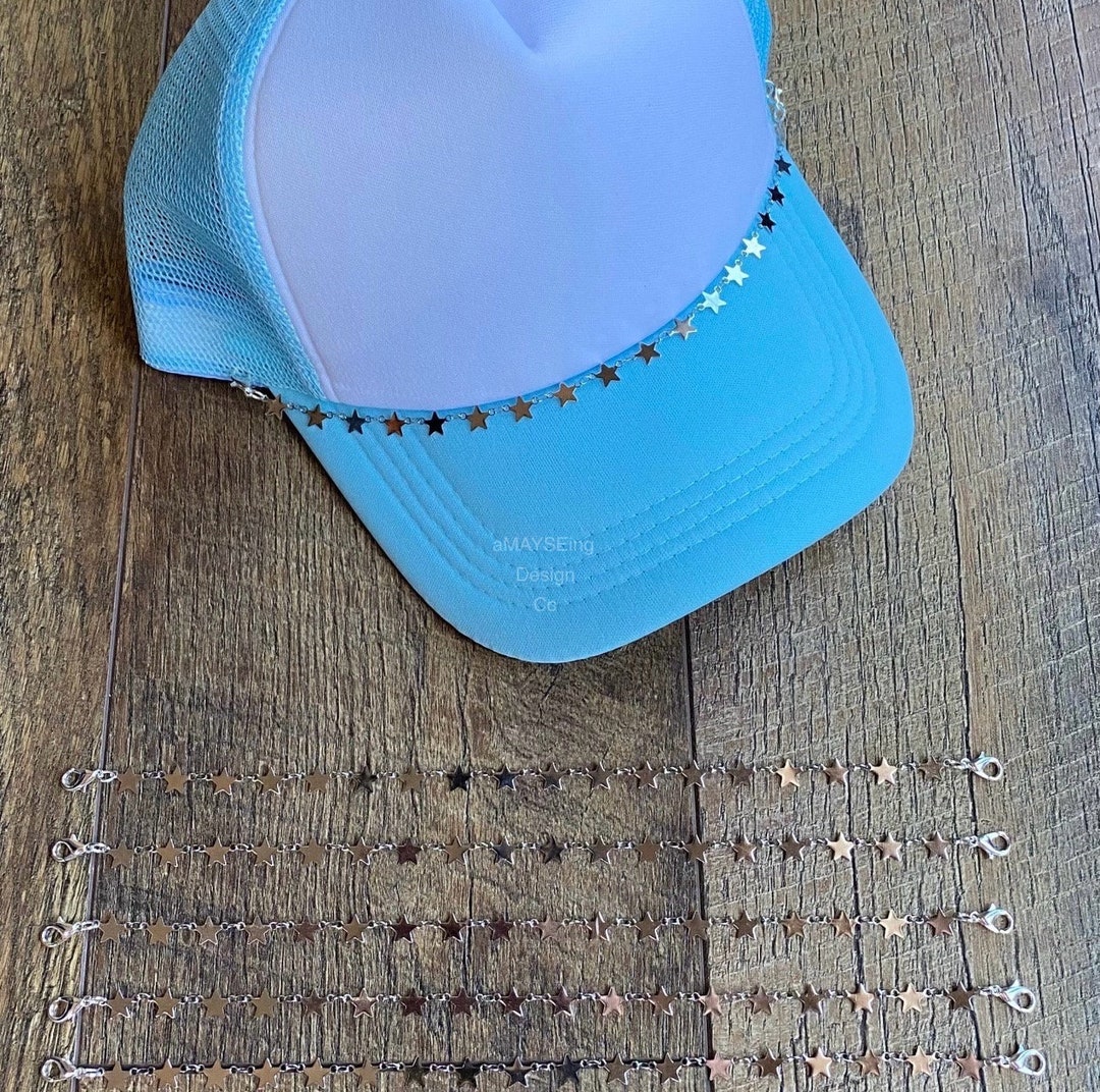 Silver Star Mesh Trucker Hat Chain Accessory - Etsy