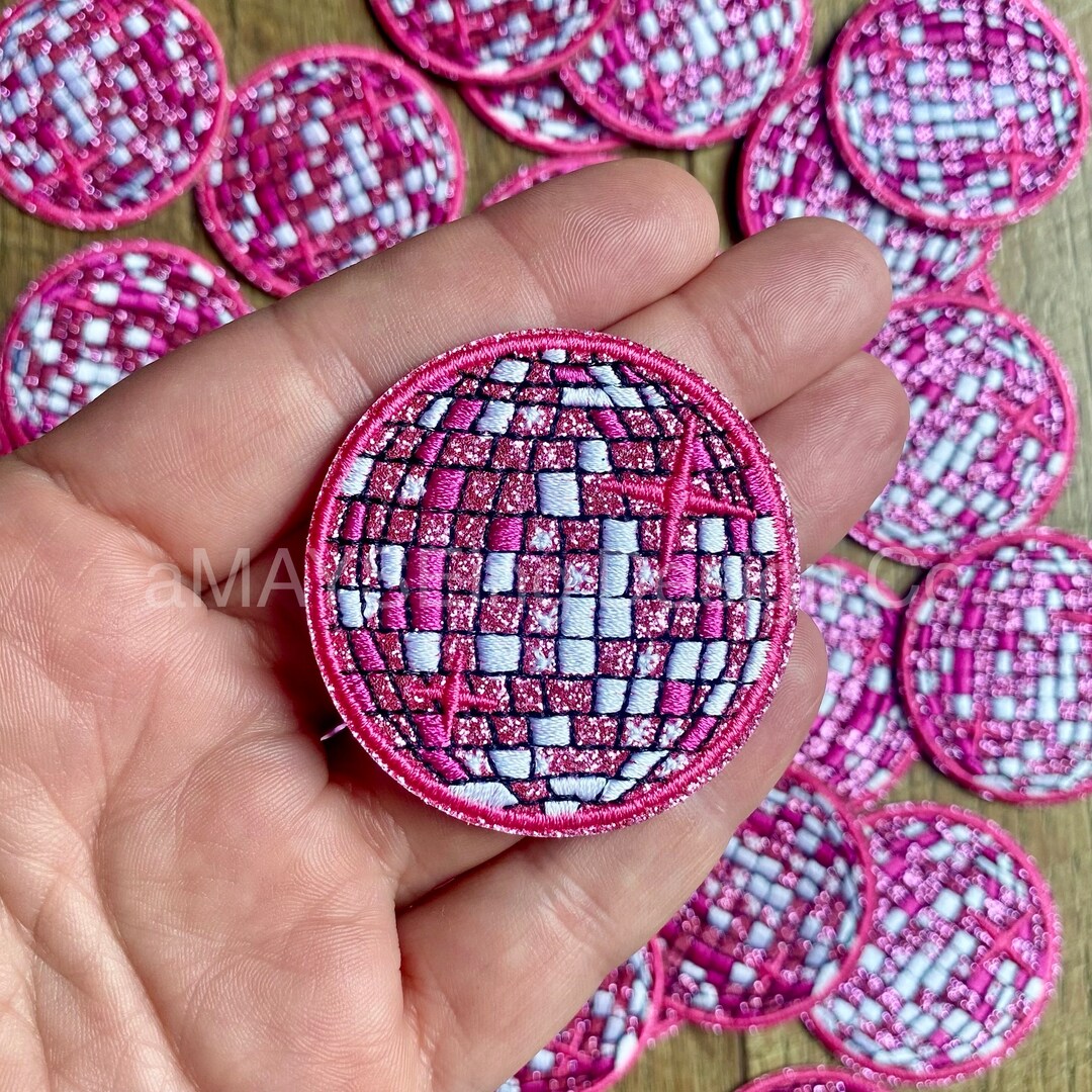 Pink Disco Ball Iron on Patch Western Patches Sew on Appliqué Cowboy ...