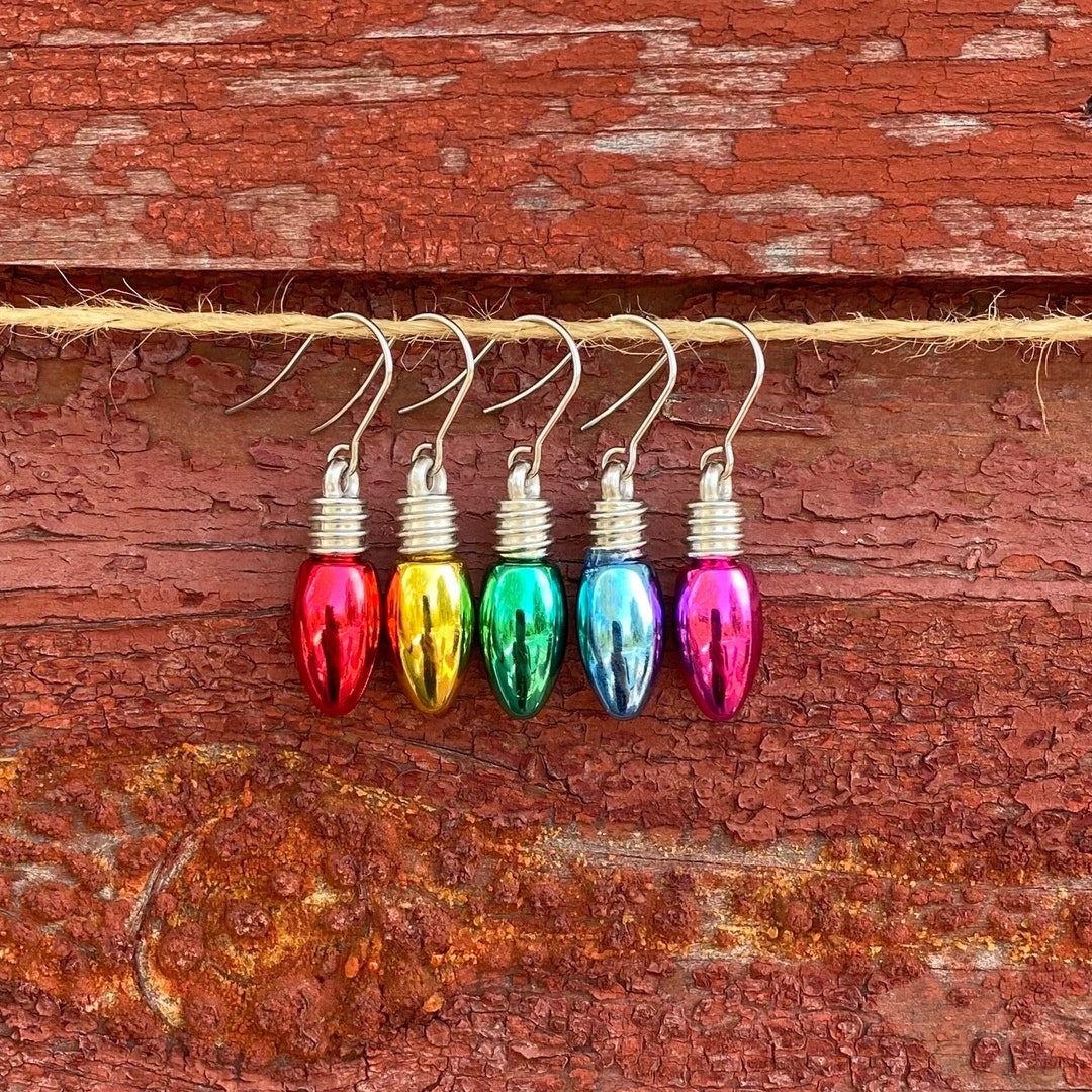 Mini Christmas Bulb Earrings | Holiday Lights Earrings | Novelty ...