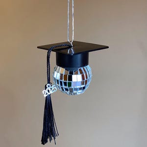 Customizable Black Graduation Cap Disco Ball | Grad Hat Mirrorball ...