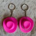 Mini Pink Cowboy Hat Key Chain, Cowgirl Key Ring, Western, Nashville ...