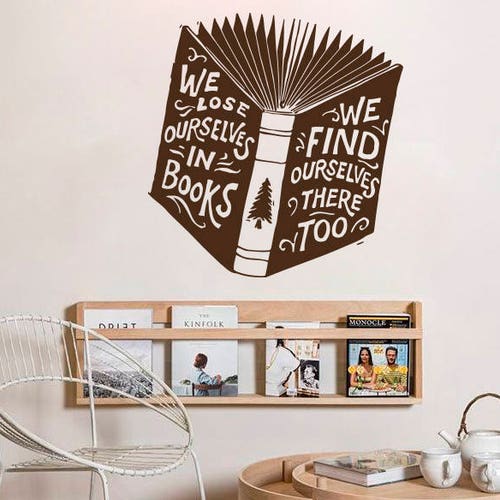 Books Wall Decal Reading Wall Decal Library Wall Decal Book - Etsy