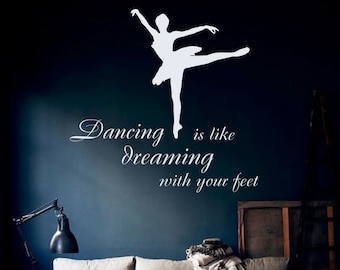 Wall Decal Vinyl Sticker Ballet Art Dancer Dress Ballerina | Etsy