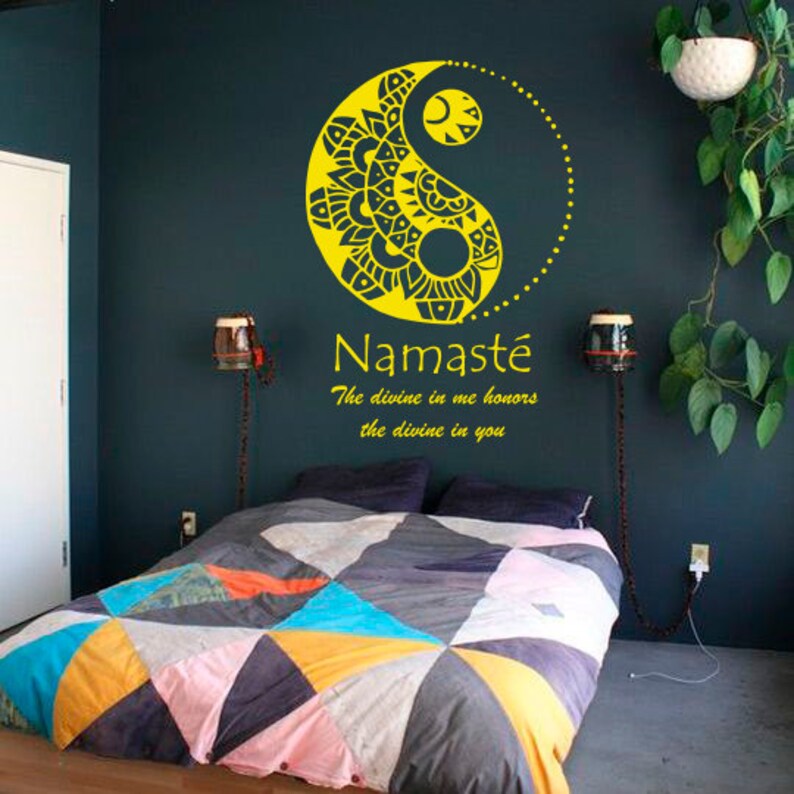 Wall Decals Yin and Yang Symbol Namaste Divine in Me Honors - Etsy