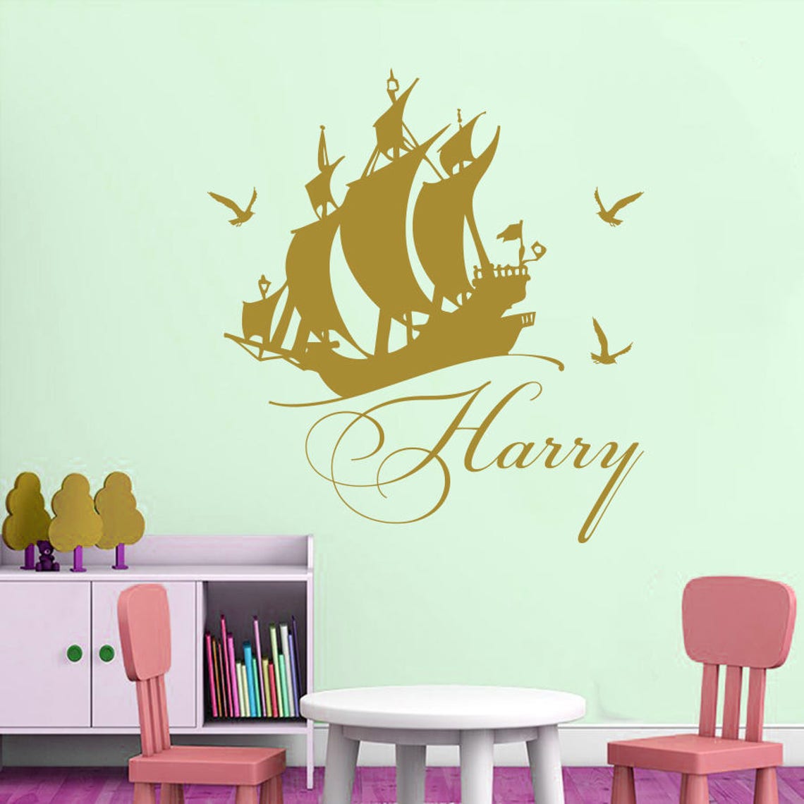 Wall Decal Sea Theme Marine Logo Sailing Ship Sail Custom | Etsy