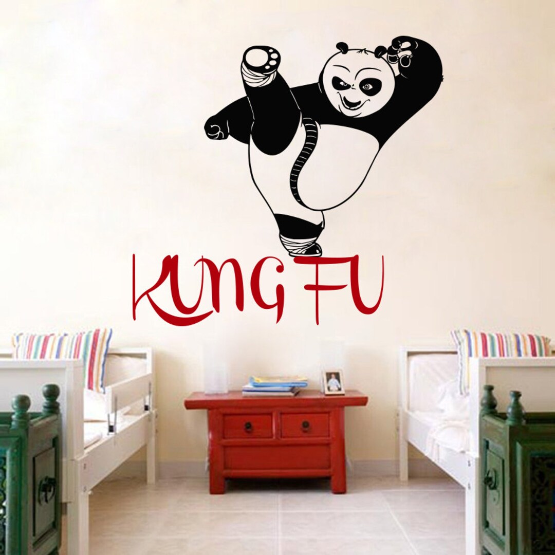 Wall Decal Panda Kung Fu Karate Chinese Martial Arts Animal Vinyl ...