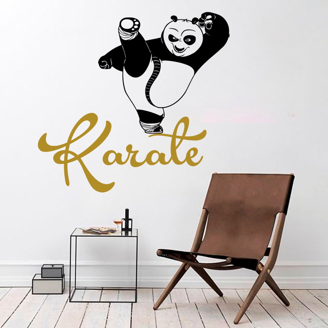 Wall Decal Panda Kung Fu Karate Chinese Martial Arts Animal Vinyl ...