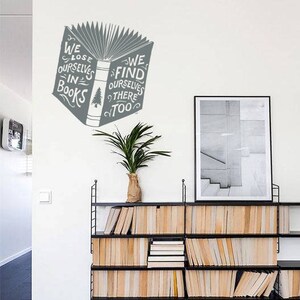Wall Decal Quote We Lose Ourselves in Books Find Too Motivation Book ...