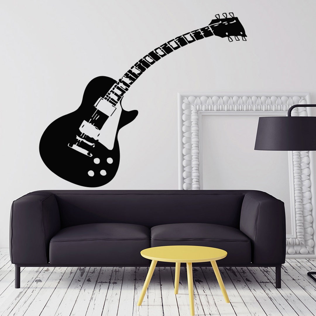 Wall Decal Stringed Musical Instruments Guitar Art Pop Music Studio ...