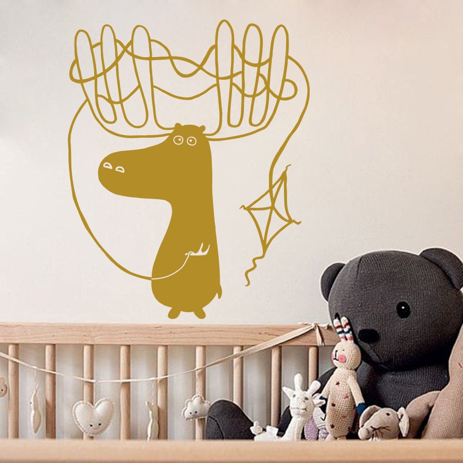Wall Decals Vinyl Sticker Deer Fawn Horns Kite Animals Murals - Etsy
