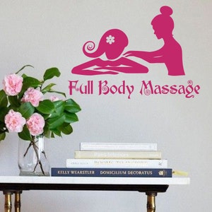 Wall Decal Full Body Massage Sign Facials Rejuvenation Beauty Salon ...