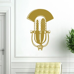 Wall Decal Microphone Art Recording Design Music Studio Vinyl Sticker ...