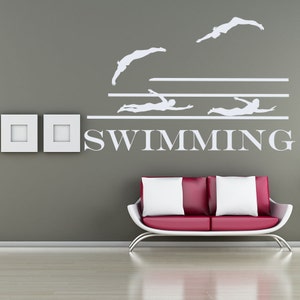 Wall Decal Vinyl Sticker Sport Swimmer Swimming Pool Competitions Team ...
